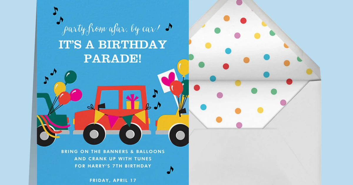 Safely Celebrate Birthdays With These Birthday Parade Invitation Free ...