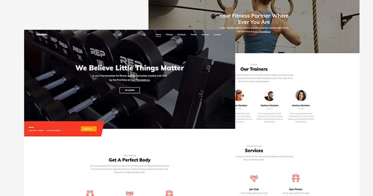 Revamp Your Site With Stamina Free Template For Fitness Website