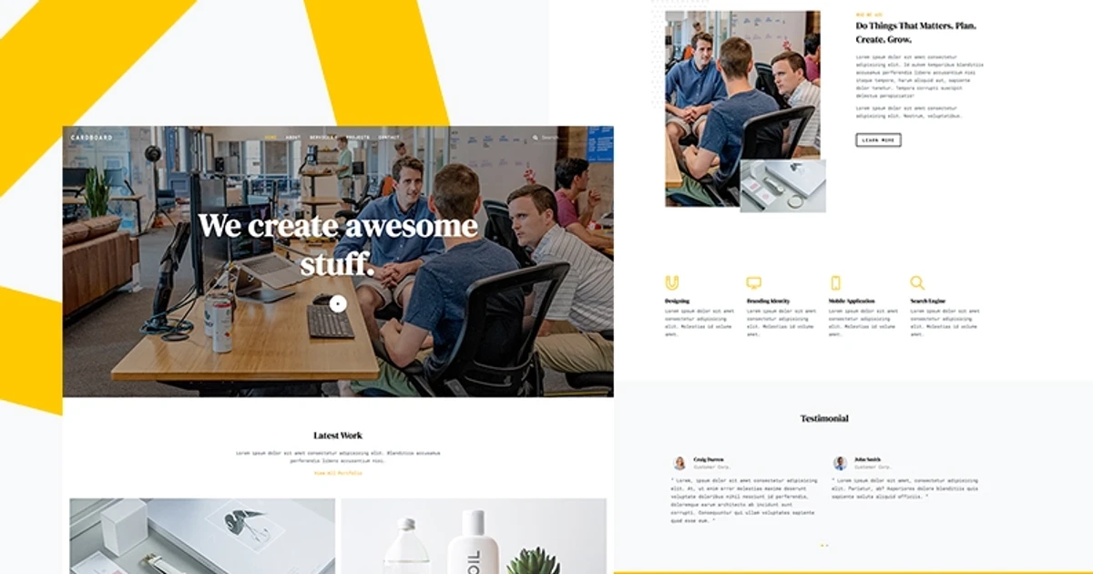 Cardboard Free Template For Portfolio