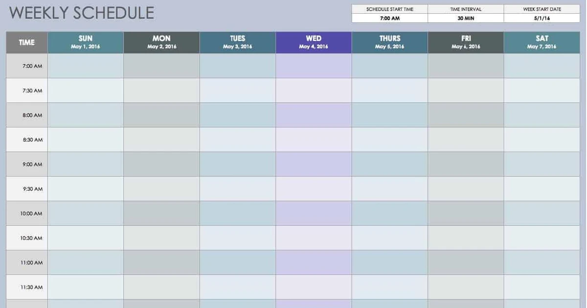 How To Create Weekly Schedule Template Printable In 2021
